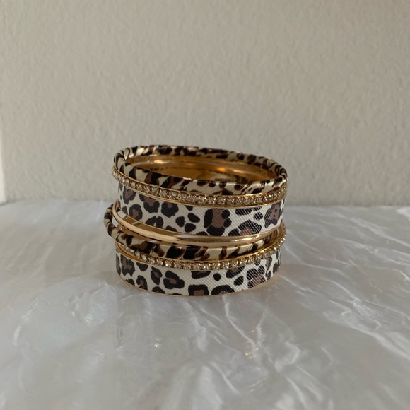 Jewelry | Animal Print Stackable Bangle Bracelet Set | Poshmark
